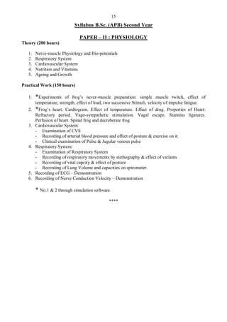 Microsoft word 1. final revised ord. & syllabus b sc -apb_ 2019 | PDF