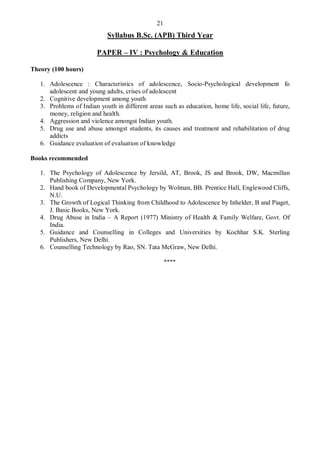 Microsoft word 1. final revised ord. & syllabus b sc -apb_ 2019 | PDF