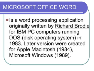 Microsoft word | PPT