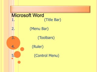 การเรียกใช้งานโปรแกรม Microsoft word | PPTX | Computing | Technology ...