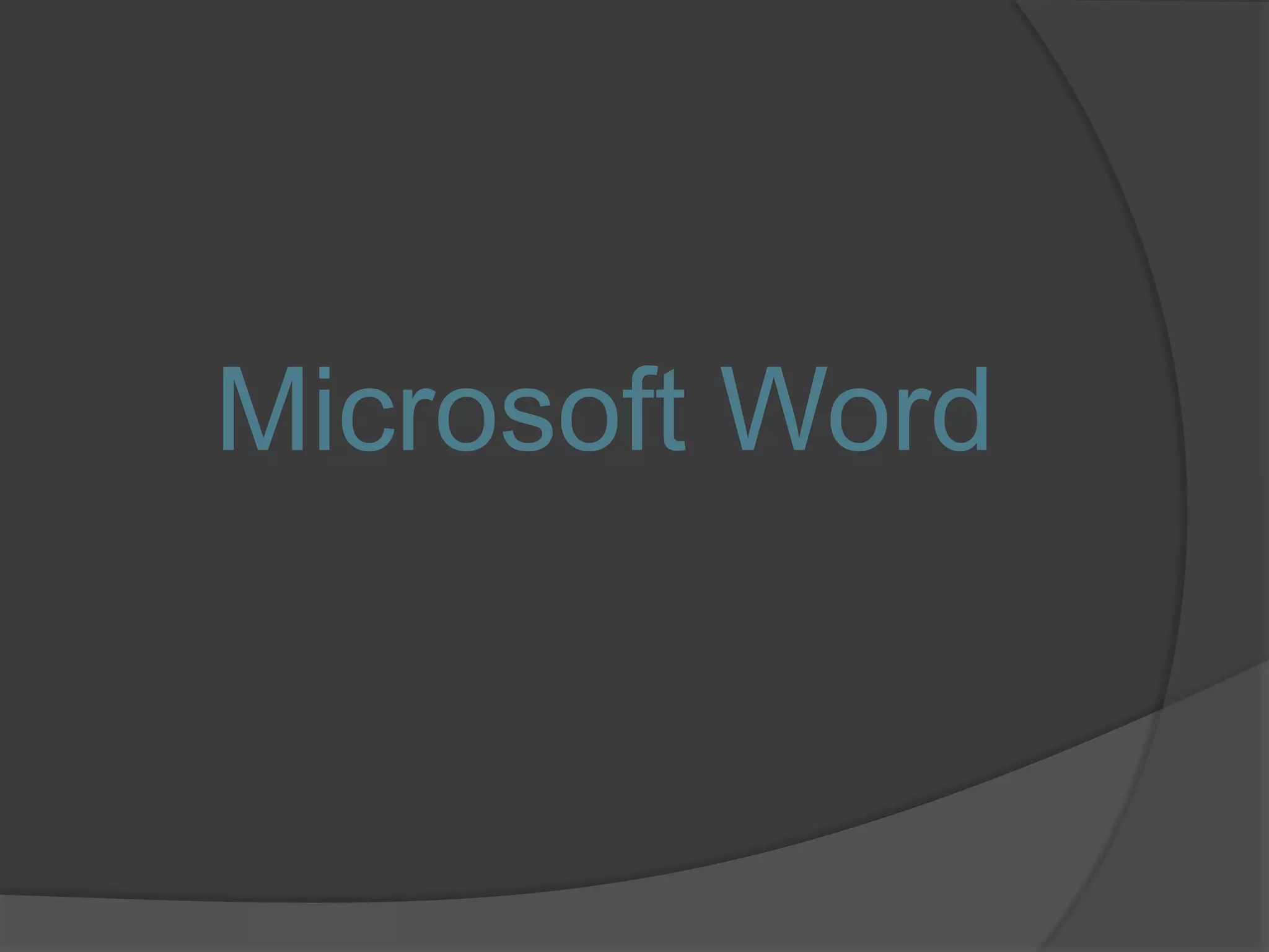 Microsoft word | PPT