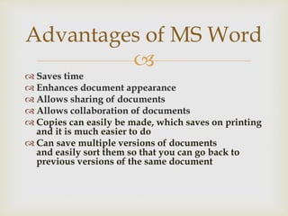 Microsoft word | PPT