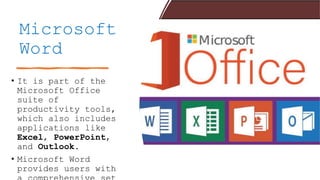 Microsoft Word.pptx | Desktop Publishing | Computer Software and Applications