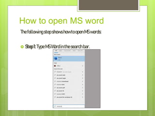 Microsoft word | PPTX