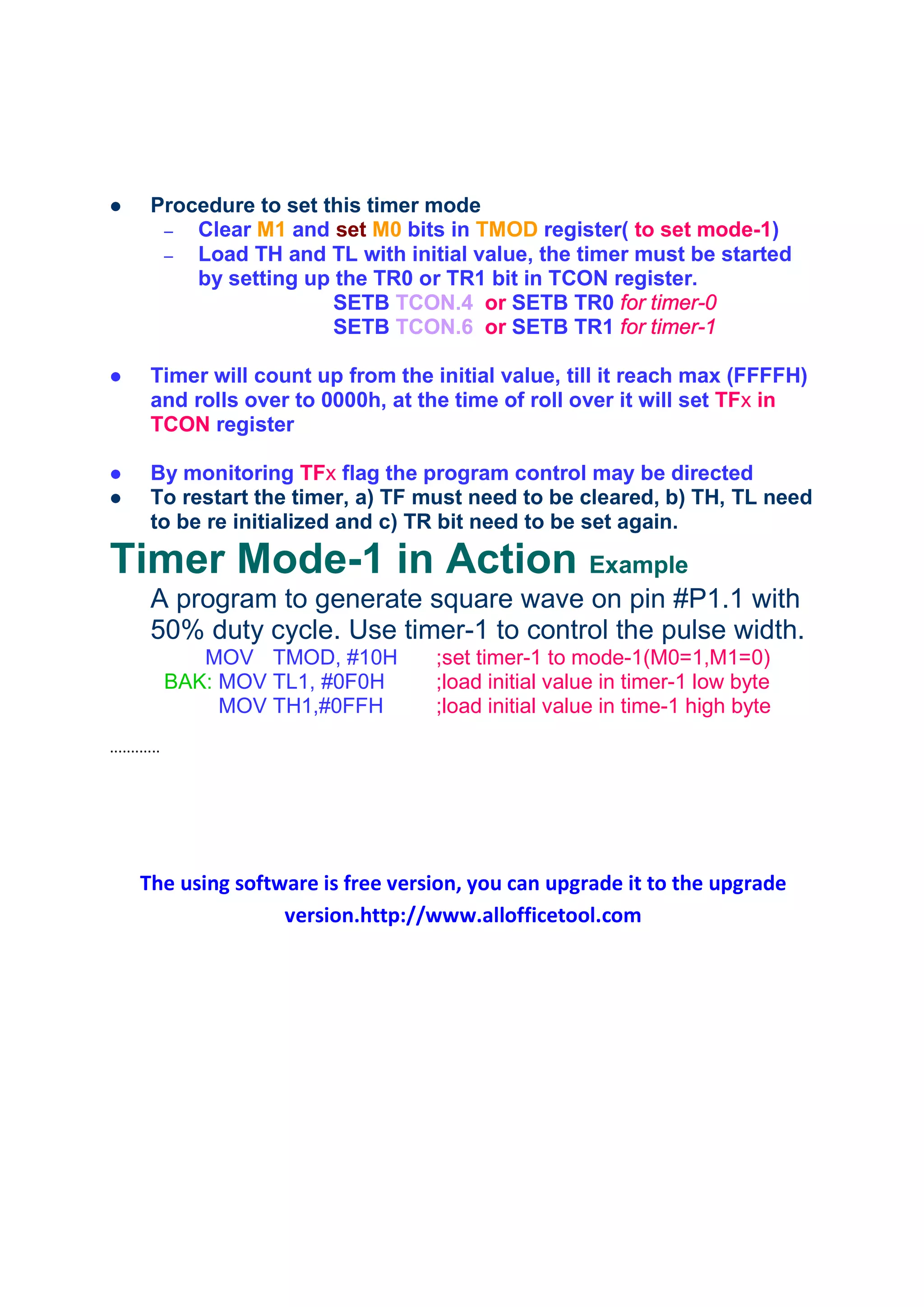 8051 timers--2 | PDF