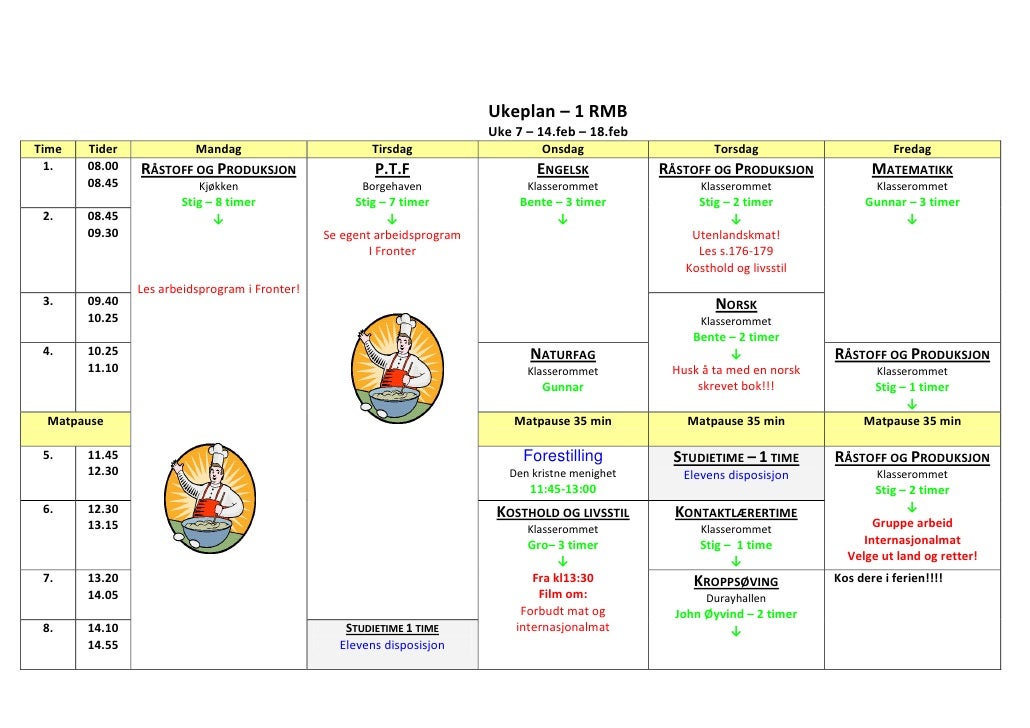 Ukeplan og arbeidsplaner