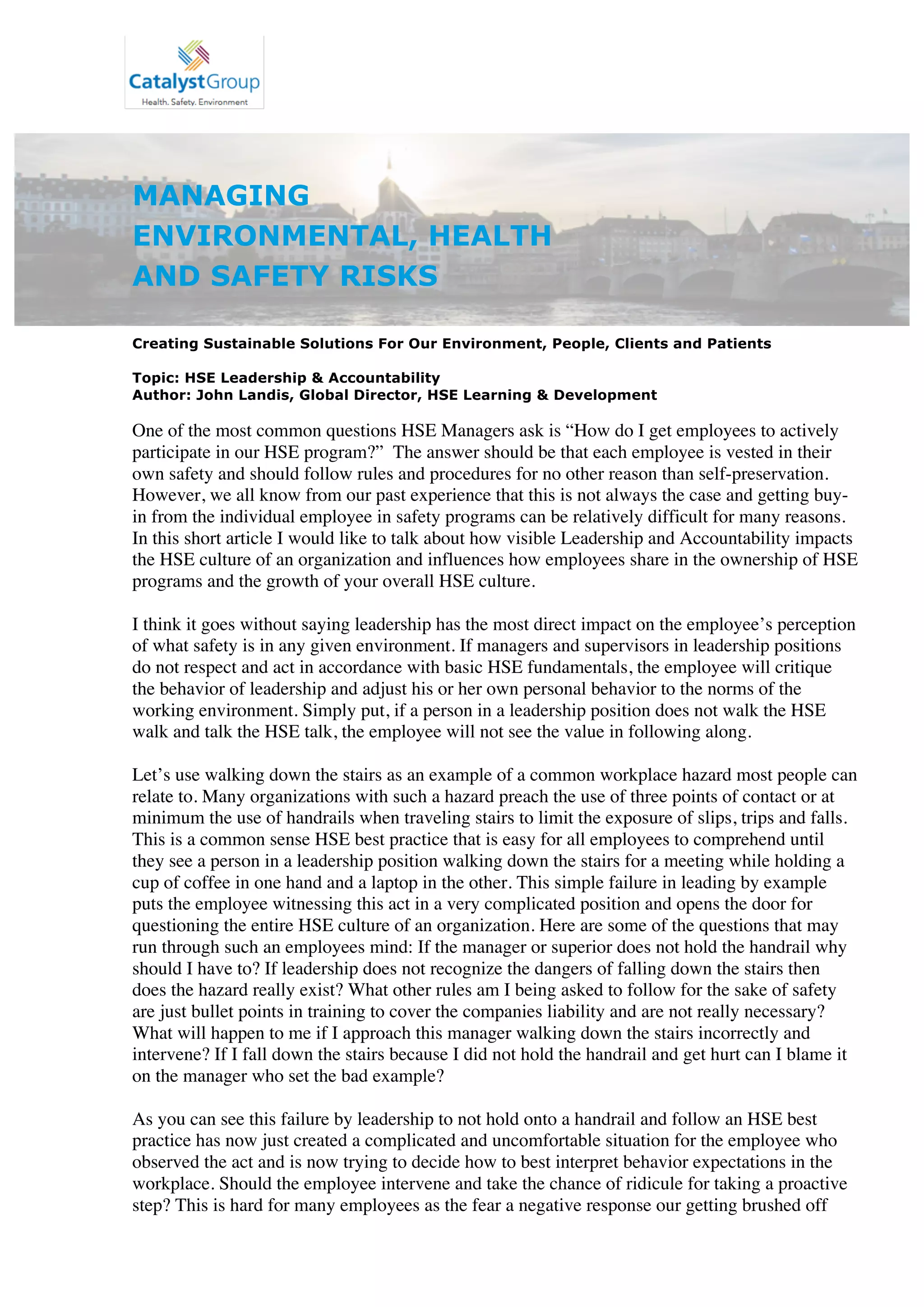 HSE Manager Leadership and Development | PDF