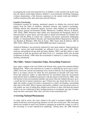 Researching the Child ~ Nature Connection | PDF