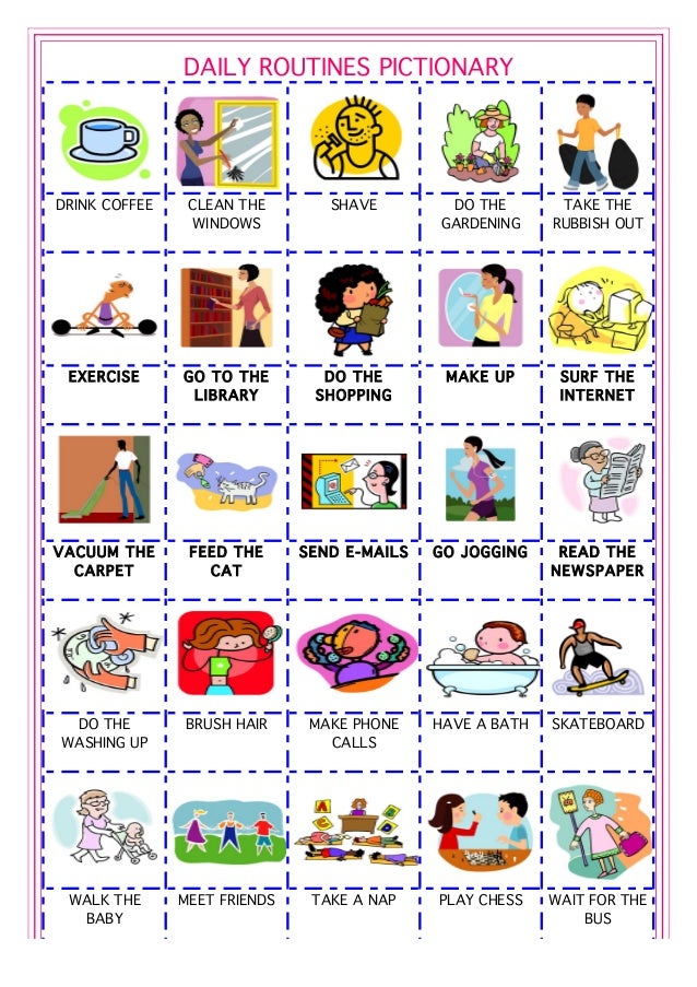 Microsoft word daily-routines-pictionary