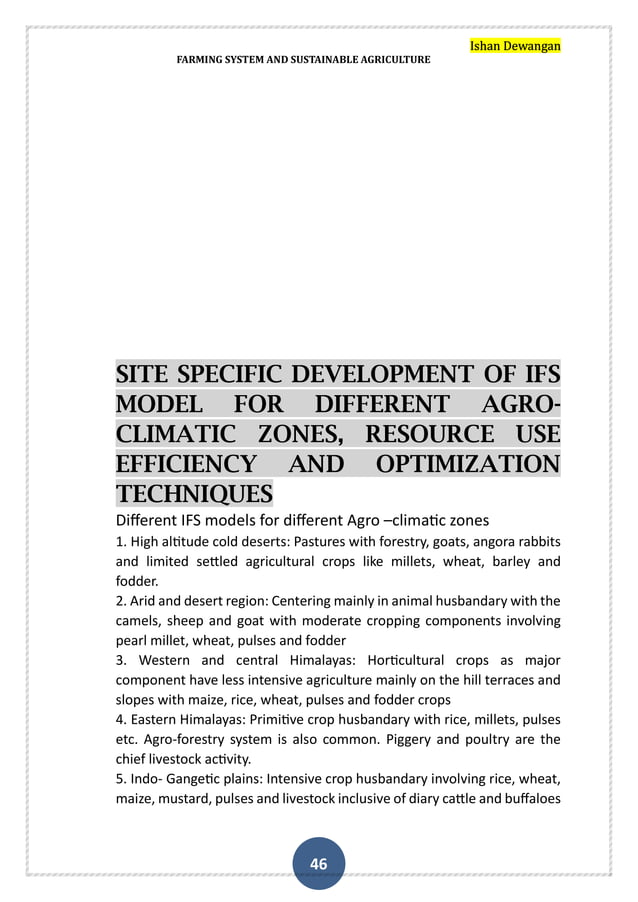 Farming system and sustainable agriculture notes | PDF