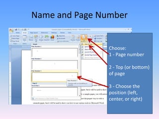 Microsoft Word - Paging, Headers, Footers | PDF