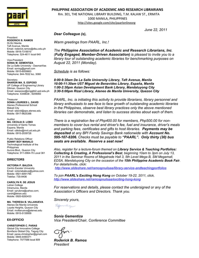 PAARL's Library Tour of Outstanding Academic Libraries | PDF