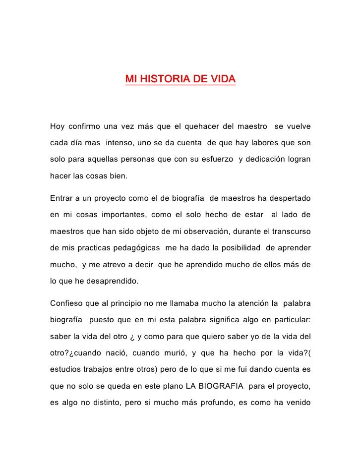 mi historia de vida
