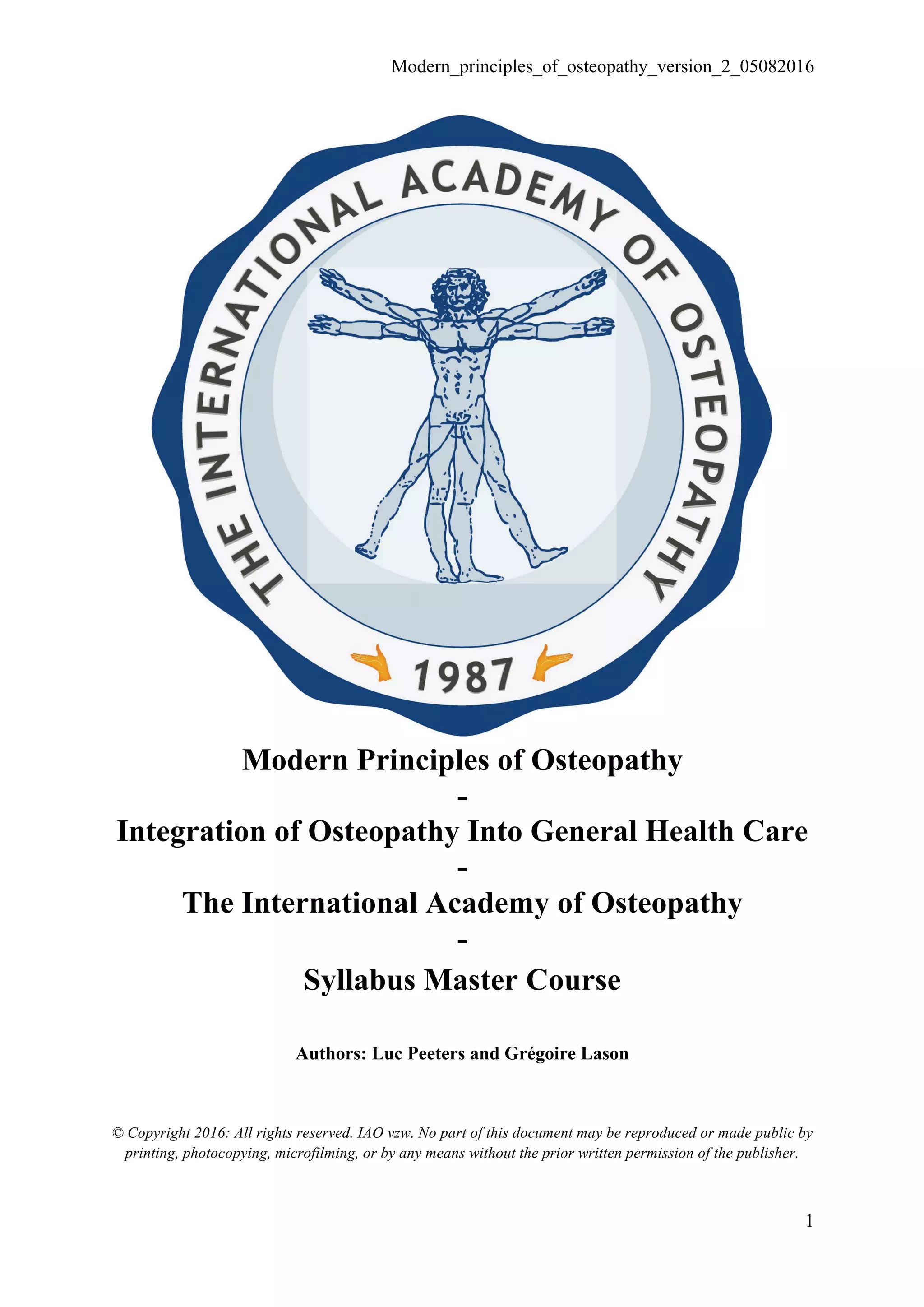 Modern Principles of Osteopathy | PDF