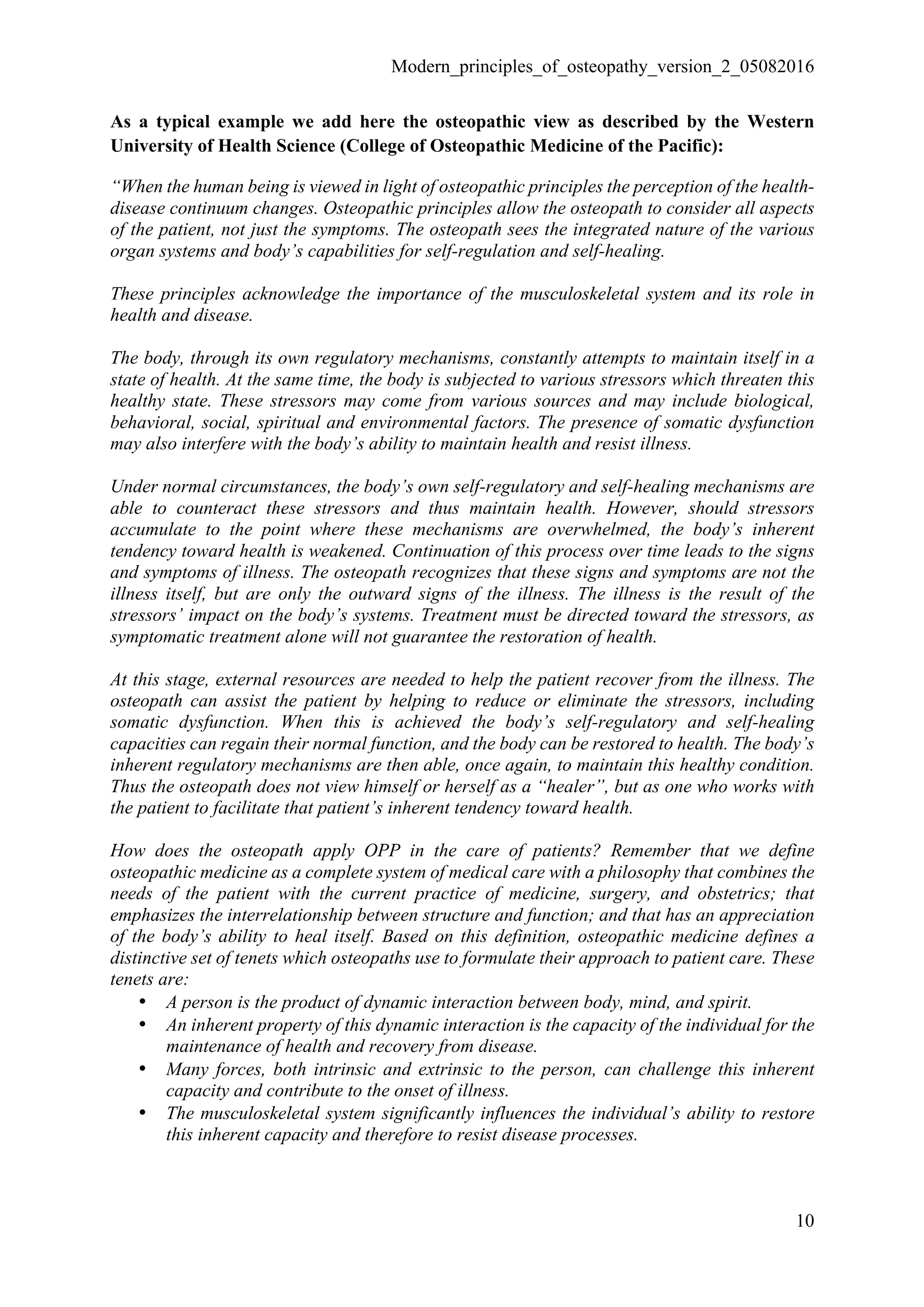 Modern Principles of Osteopathy | PDF