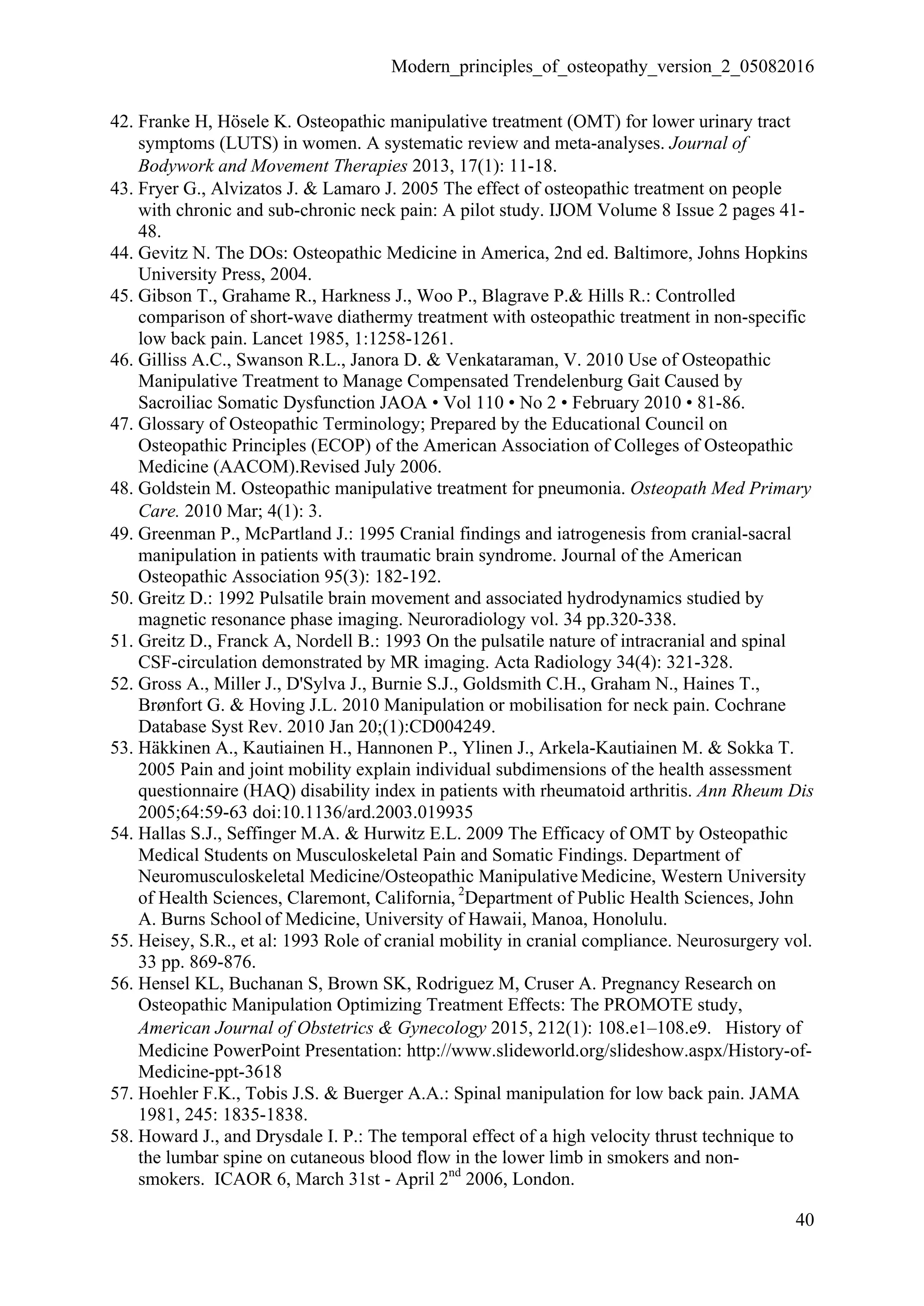 Modern Principles of Osteopathy | PDF