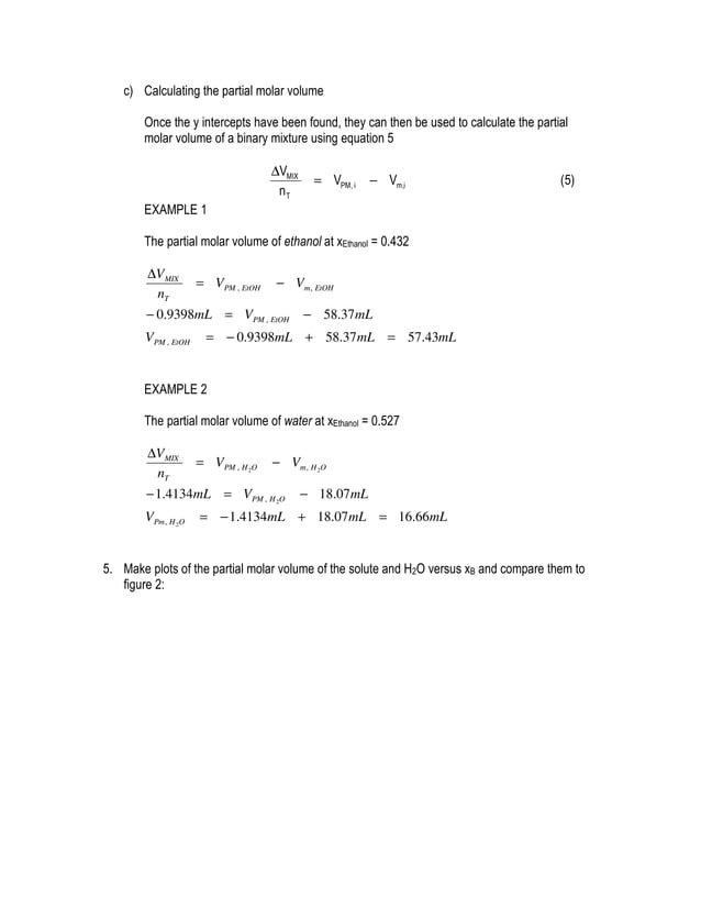 Microsoft word partial molar volume.doc | Chemistry | Science