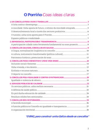 Programa electoral do BNG do Porriño | PDF