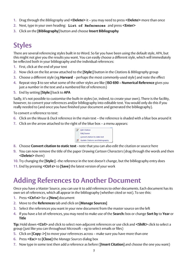 Microsoft word references & bibliography | PDF | Desktop Publishing ...