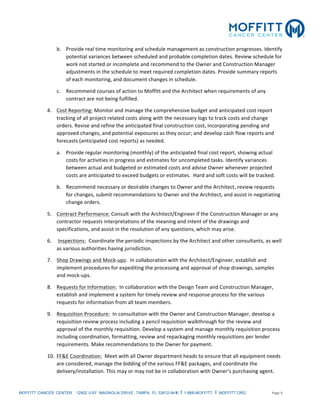 Moffitt Cancer Center RFP 19-12-ssp new hospital expansion owners ...
