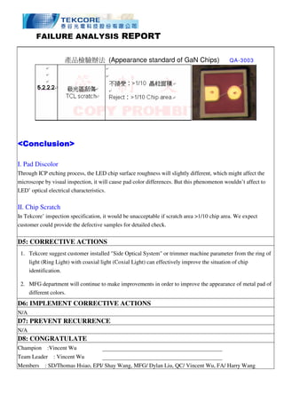 Microsoft word s13623-ds-scratch pad discolor-failure analysis report | PDF