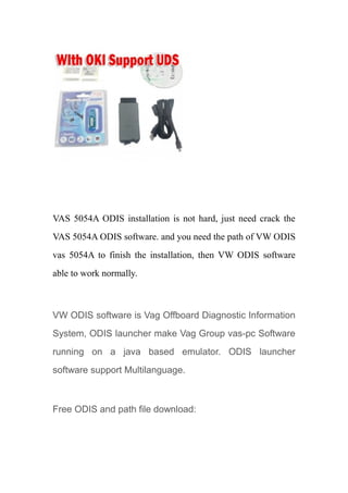 VAS 5054A ODIS V1.2.0 VW ODIS software install instruction | DOC