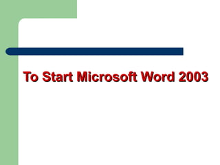 Microsoft word 2003 1 | PPT | Desktop Publishing | Computer Software ...