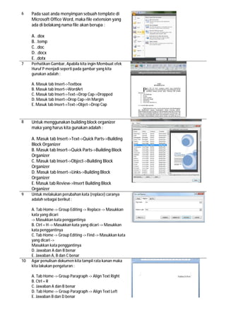 contoh ujian Microsoft word 2007 | PDF