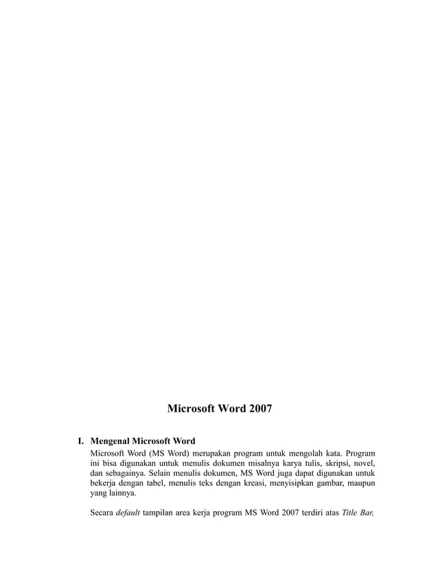 Microsoft Word 2007 | PDF