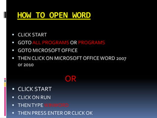 Microsoft word | PPSX | Desktop Publishing | Computer Software and ...