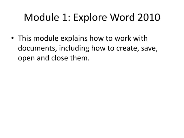 Microsoft word 2010 | PPTX
