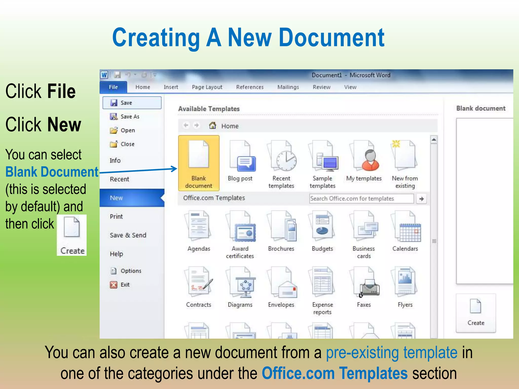 Microsoft Word 2010 Beginning Class | PPTX