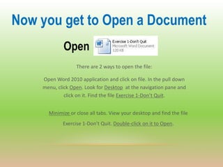 Microsoft Word 2010 Beginning Class | PPTX