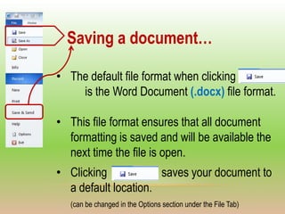 Microsoft Word 2010 Beginning Class | PPTX