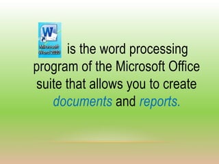 Microsoft Word 2010 Beginning Class | PPTX