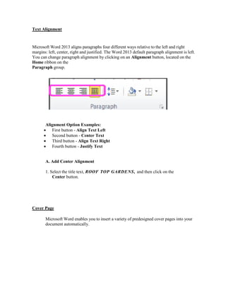 Microsoft Word 2013 key features, tools, and techniques | PDF