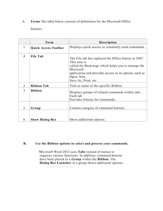 Microsoft Word 2013 key features, tools, and techniques | PDF