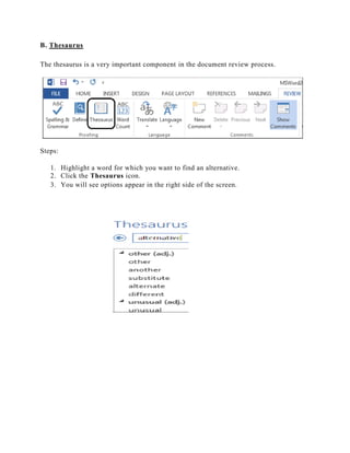 Microsoft Word 2013 key features, tools, and techniques | PDF