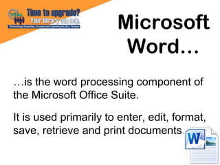 Microsoft word basics | PPT | Operating Systems | Computer Software and ...