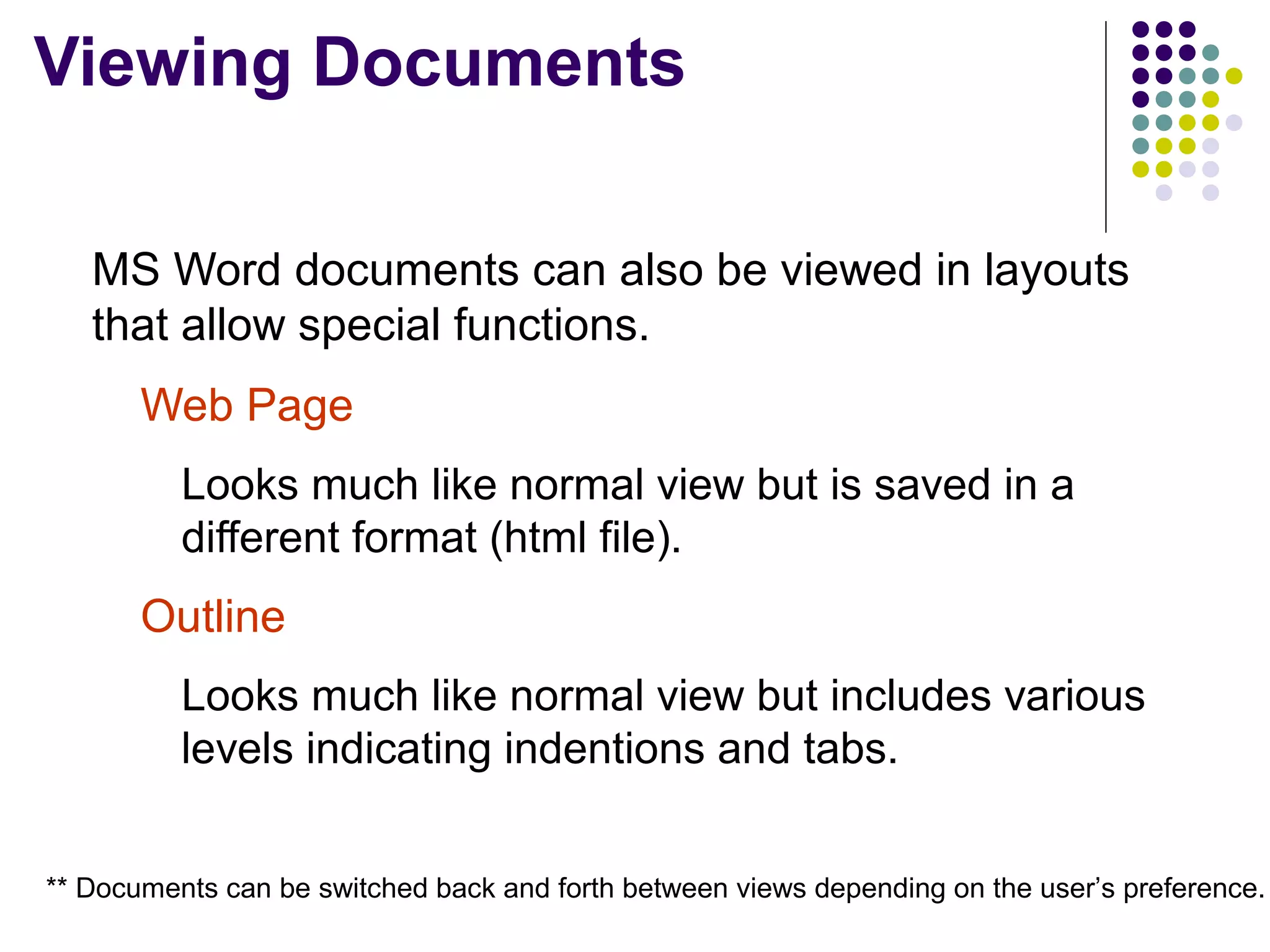 Microsoft word basics ppt | PPT