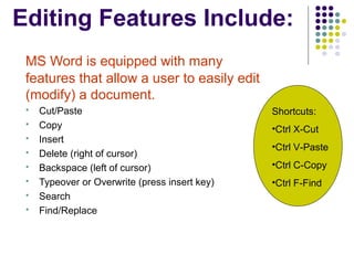Microsoft word basics ppt | PPT