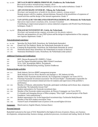 Cv Dennis Zijlmans2010 | PDF