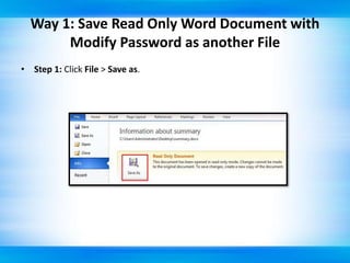 Microsoft Word Document Locked for Editing How to Unlock | PPTX