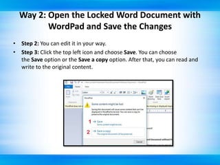 Microsoft Word Document Locked for Editing How to Unlock | PPTX