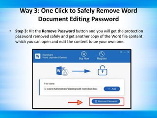 Microsoft Word Document Locked for Editing How to Unlock | PPTX