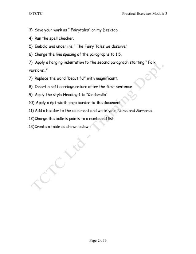 Microsoft Word Exercises microsoft-word-exercises