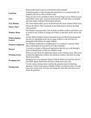 Microsoft Word Glossary and Keyboard Shortcuts | PDF | Desktop ...