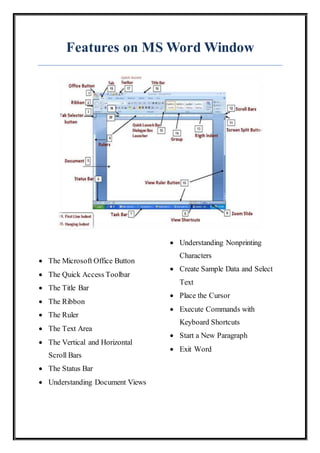 Microsoft word features | DOCX