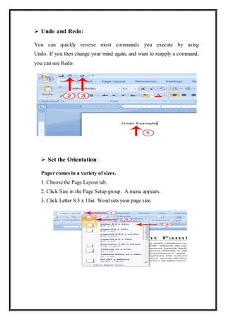 Microsoft word features | DOCX