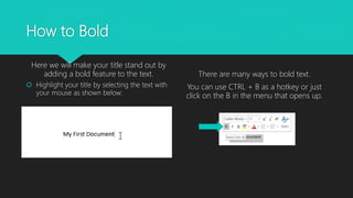Microsoft word tutorial | PPTX